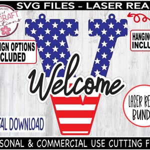 Letter V Svg BUNDLE, Laser Ready, Patriotic Lettering Svg, USA Letter ...