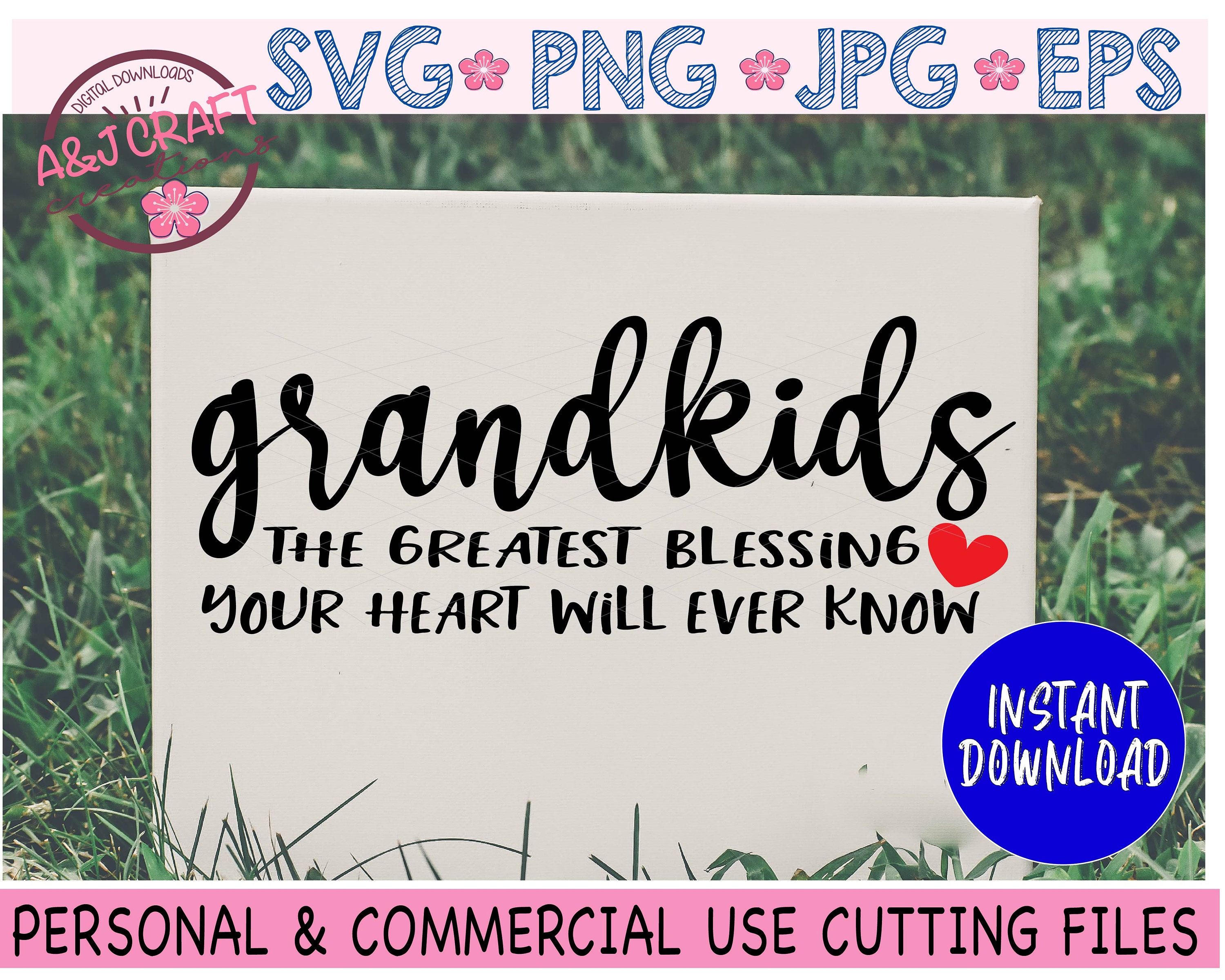 Grandkids Greatest Blessing Svg, Grandkids Svg, Grandkids Sign Svg ...