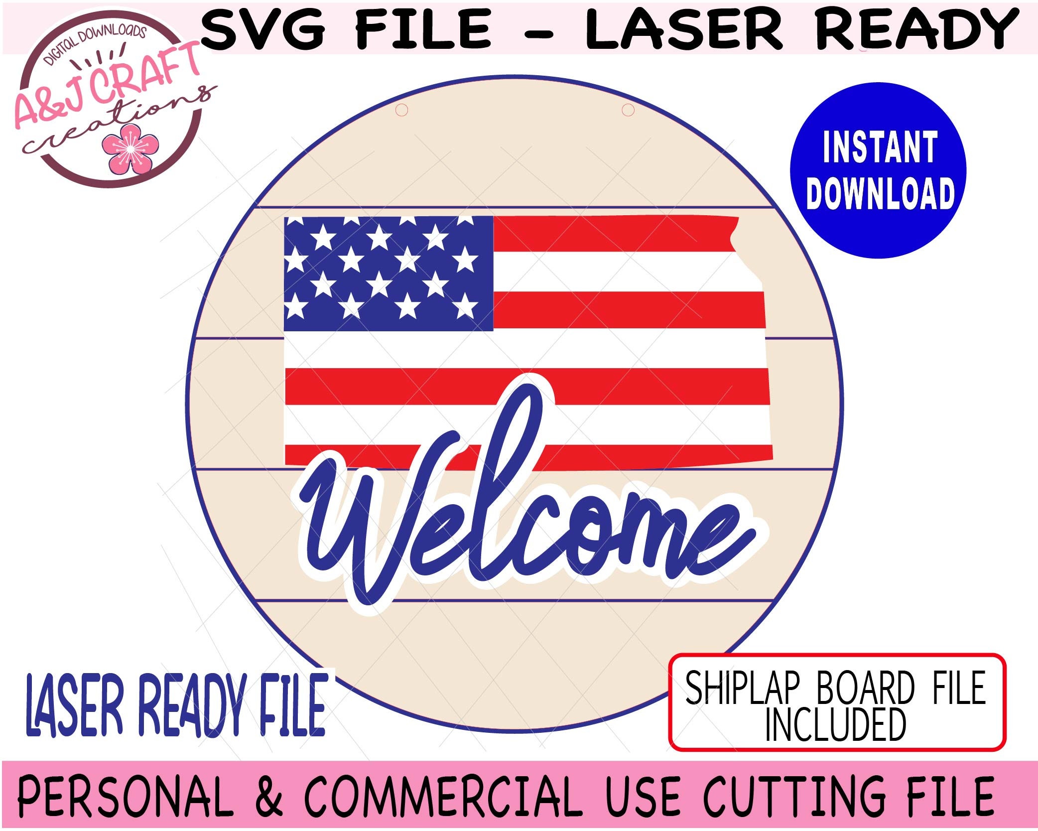KANSAS Welcome Sign svg Laser Ready Svg Patriotic Welcome | Etsy