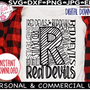 RED DEVILS SVG, Red Devils Typography, Red Devil Football, Red Devils ...