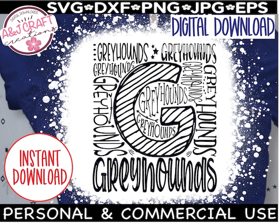 Greyhounds SVG Greyhound Typography Svg Greyhounds Football - Etsy