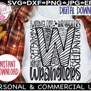 Wranglers SVG, Wranglers Typography Svg, Wranglers Football Svg ...