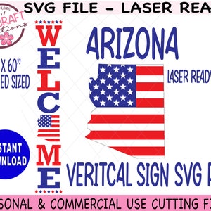 ARIZONA Svg, Patriotic Porch Sign Svg, Arizona USA Svg, Welcome ...