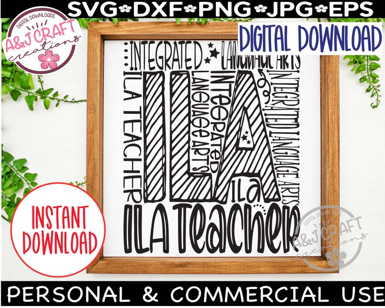 ILA Teacher SVG, ILA Typography Svg, Integrated Language Arts, Ila ...