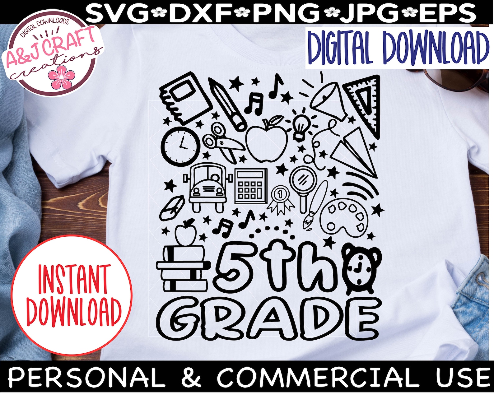 5th Grade Teacher Svg 5th Grade Svg Fifth Grade Svg Fifth - Etsy