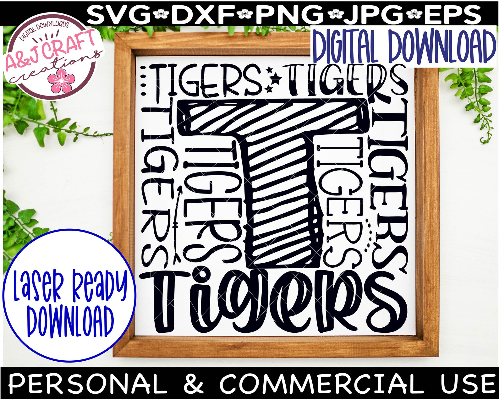 Tigers SVG Tigers Typography Tigers Football Svg Tigers - Etsy