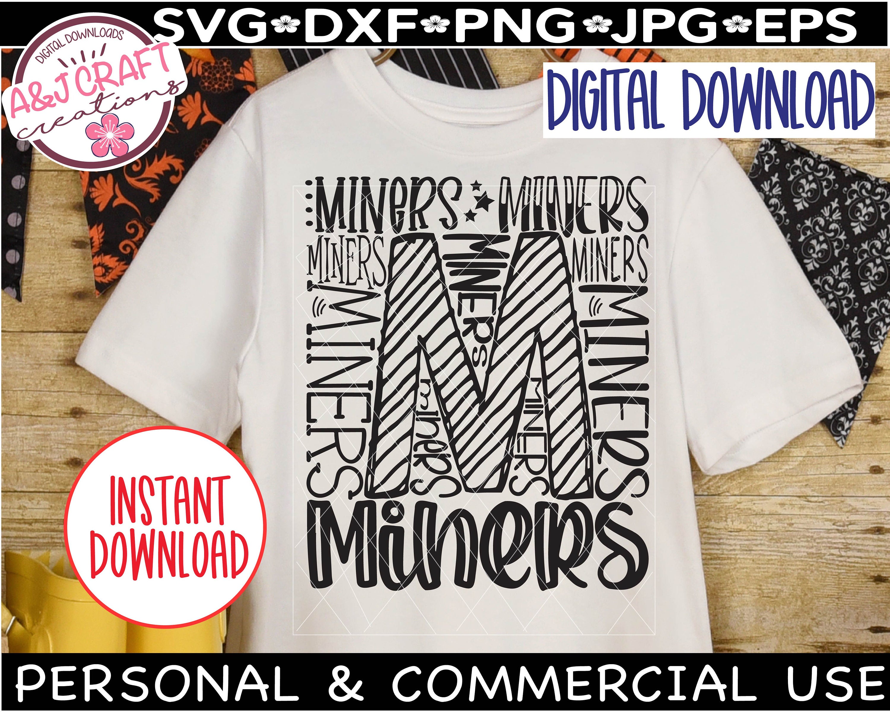 Miners SVG, Miners Football Svg, Miners Mascot Shirt Svg, Miners ...