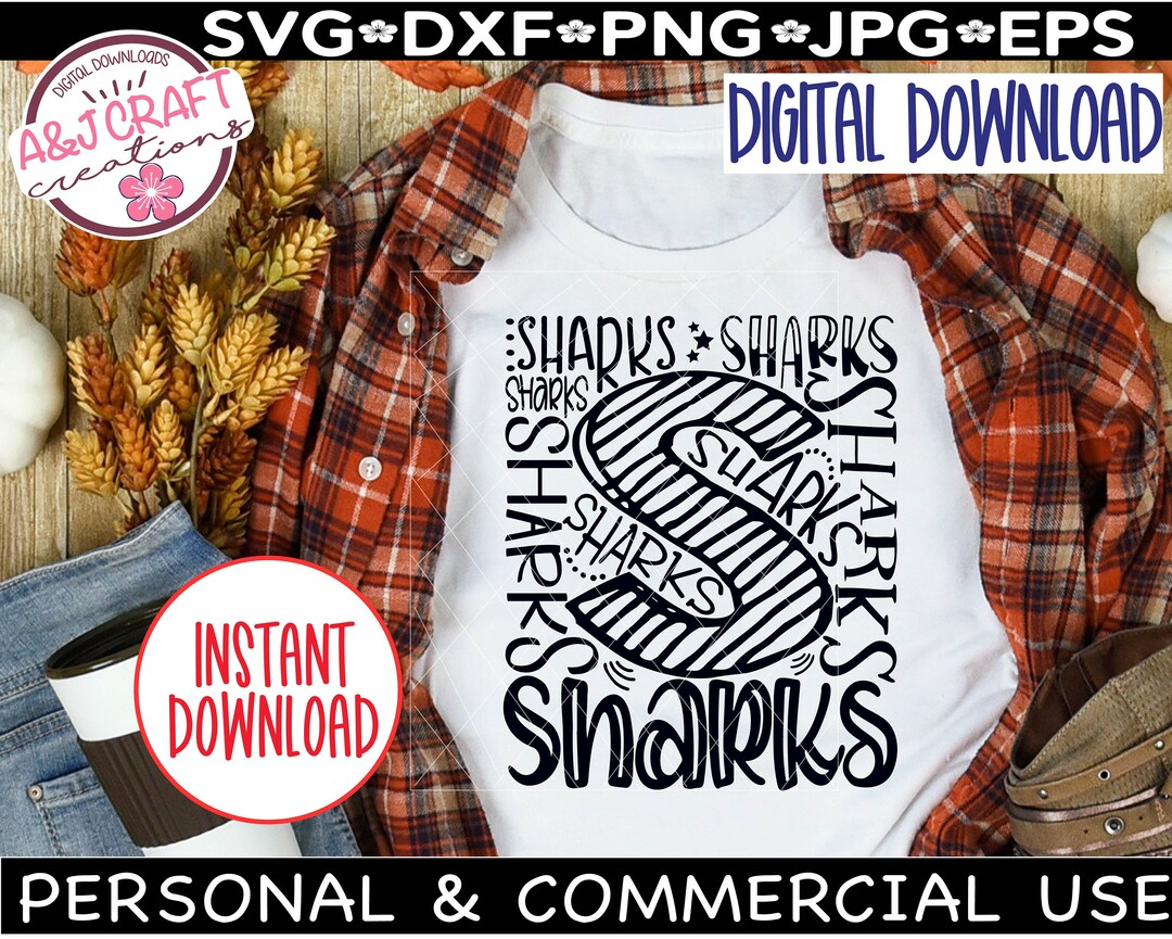 Sharks SVG, Sharks Football Svg, Sharks Volleyball Png, Sharks Baseball ...