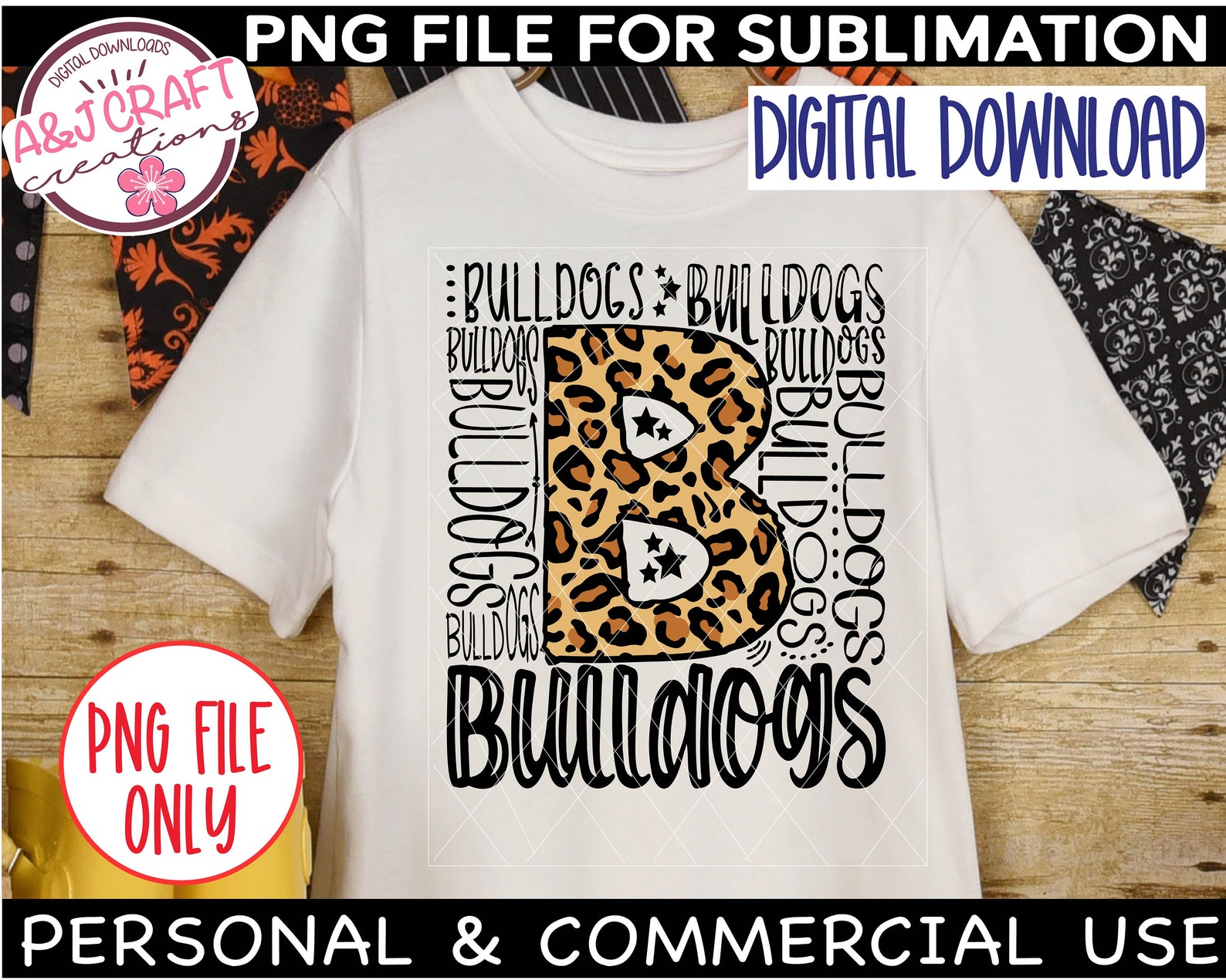 BULLDOGS Leopard Print PNG Bulldogs Sublimation Bulldogs - Etsy