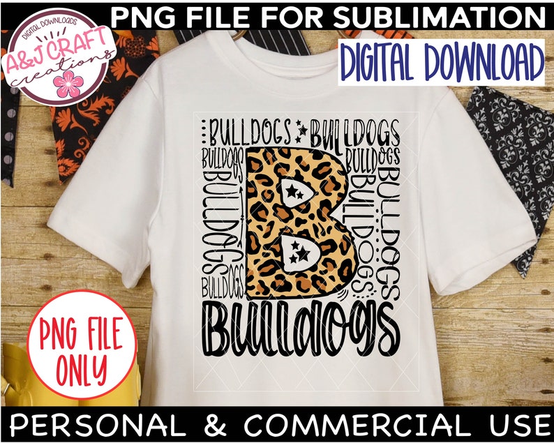 BULLDOGS Leopard Print PNG Bulldogs Sublimation Bulldogs - Etsy