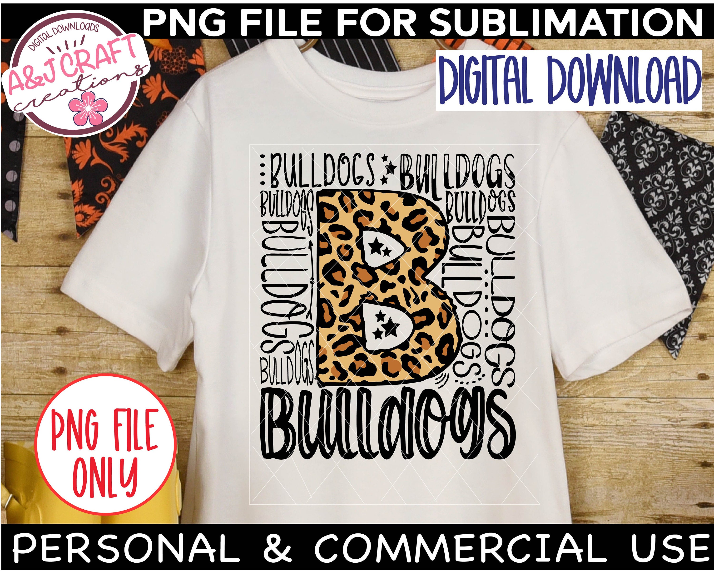 BULLDOGS Leopard Print PNG Bulldogs Sublimation Bulldogs - Etsy