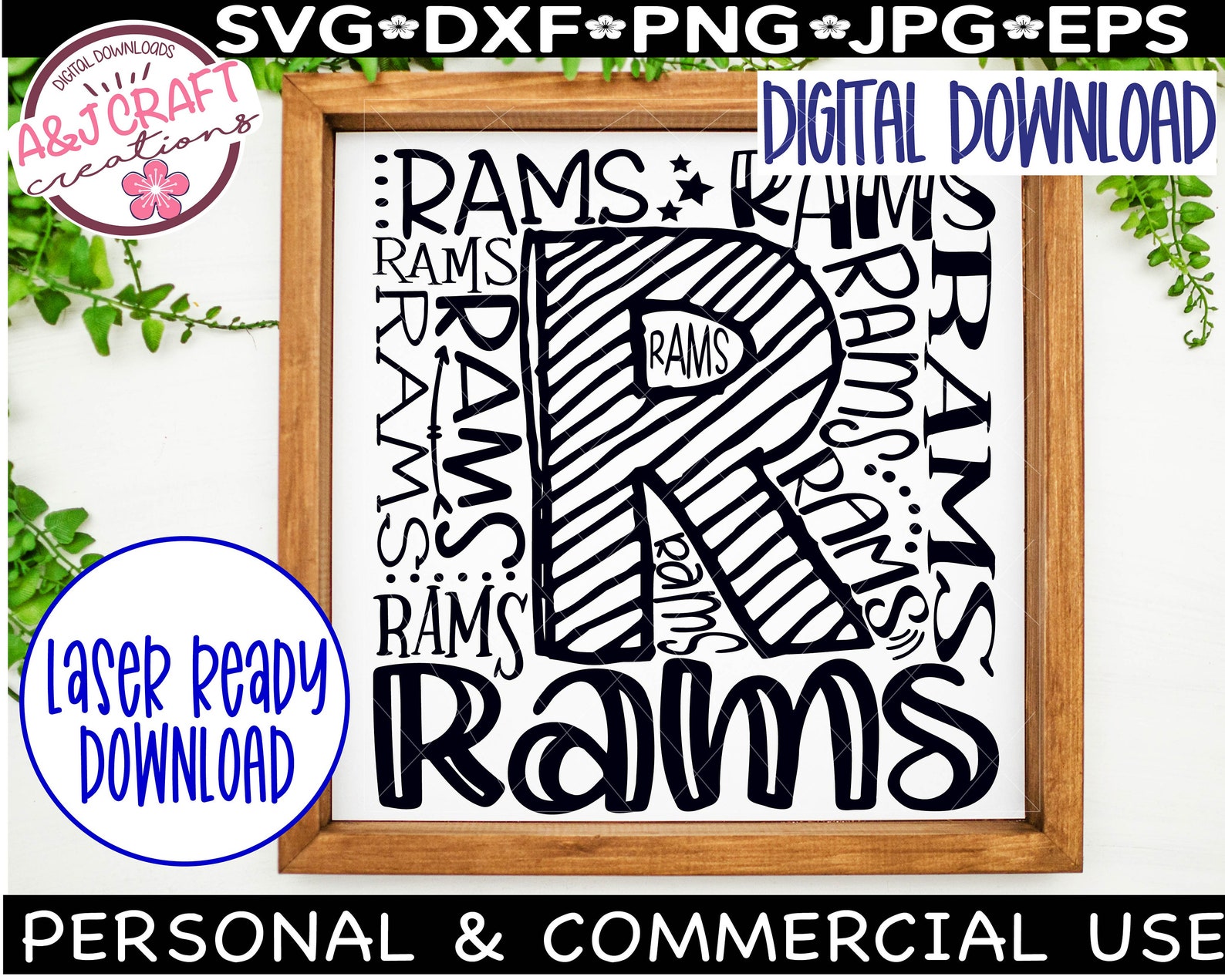 RAMS SVG Rams Baseball Svg Rams Typography Svg Rams - Etsy