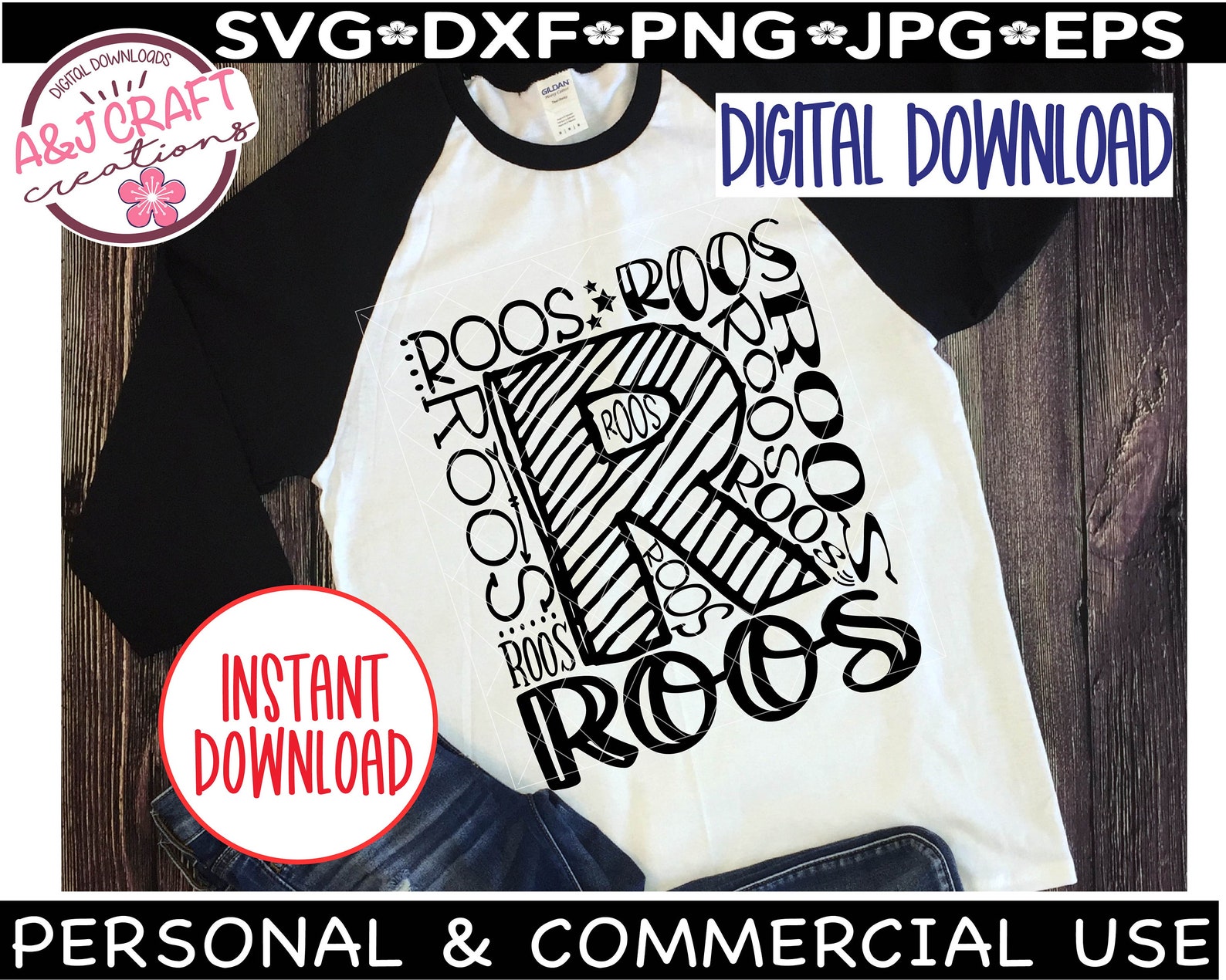 ROOS SVG Roos Typography School Spirit Shirt Svg Roos - Etsy