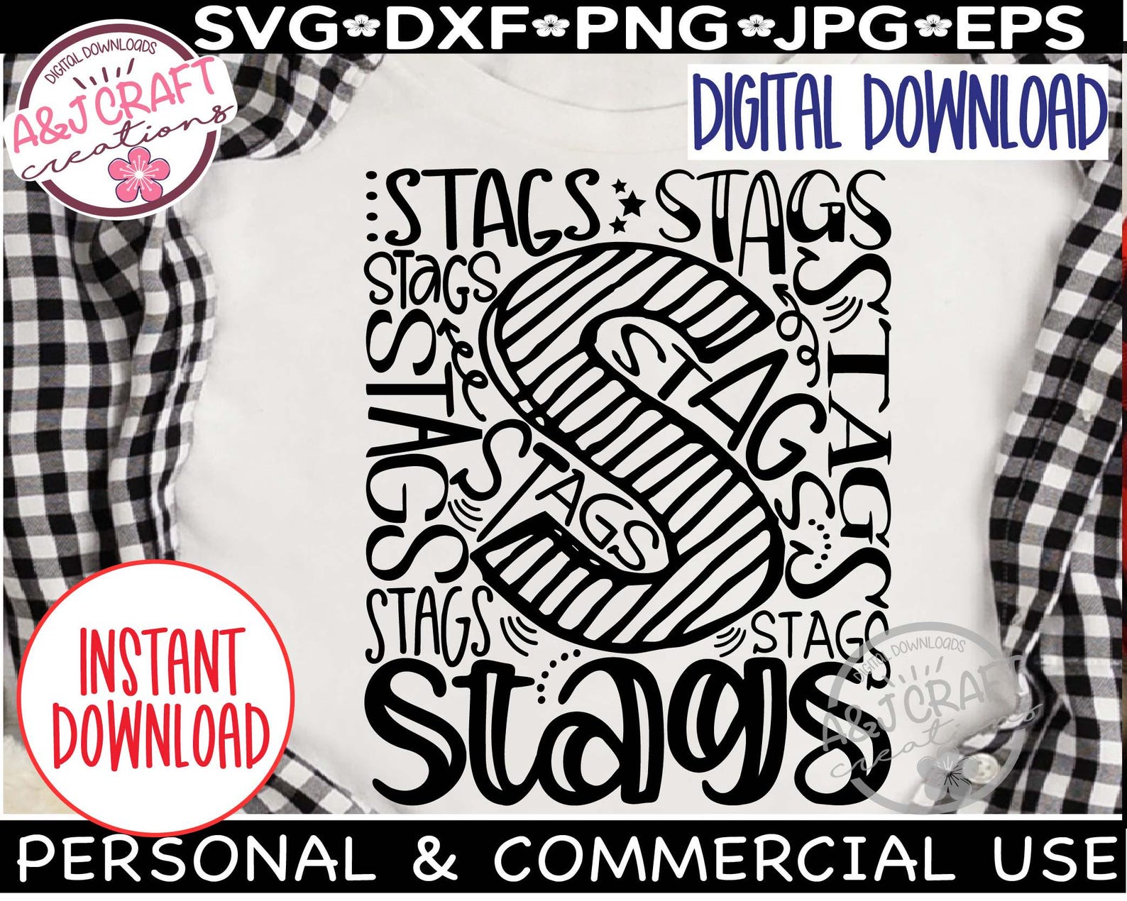 Stags SVG, Stags Football Svg, Stags Baseball Svg, Stags Typography Svg ...