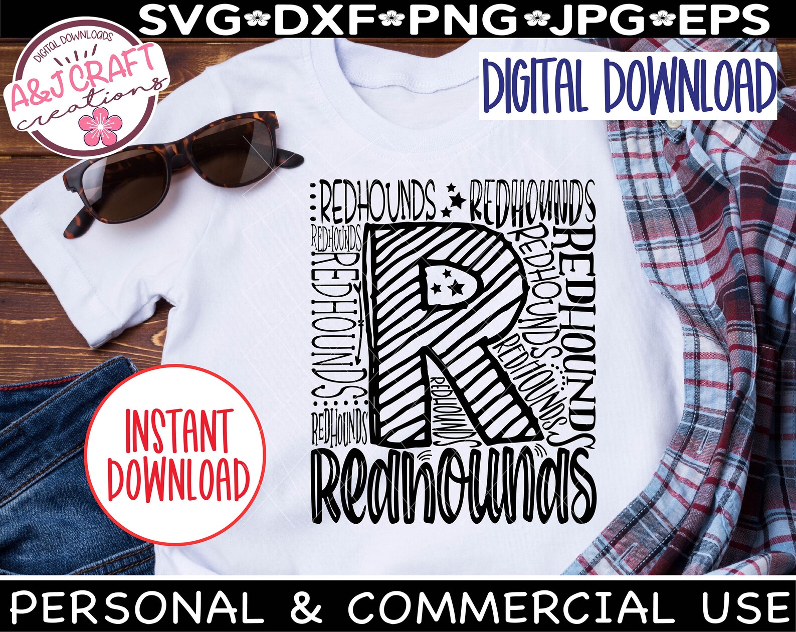 REDHOUNDS SVG Redhounds Football Svg Typography Svg - Etsy
