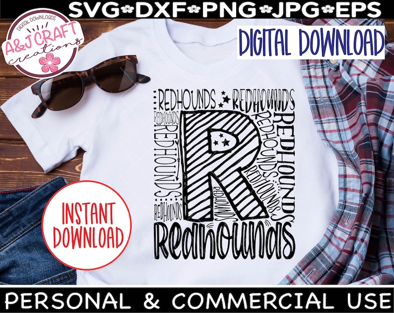REDHOUNDS SVG Redhounds Football Svg Typography Svg - Etsy