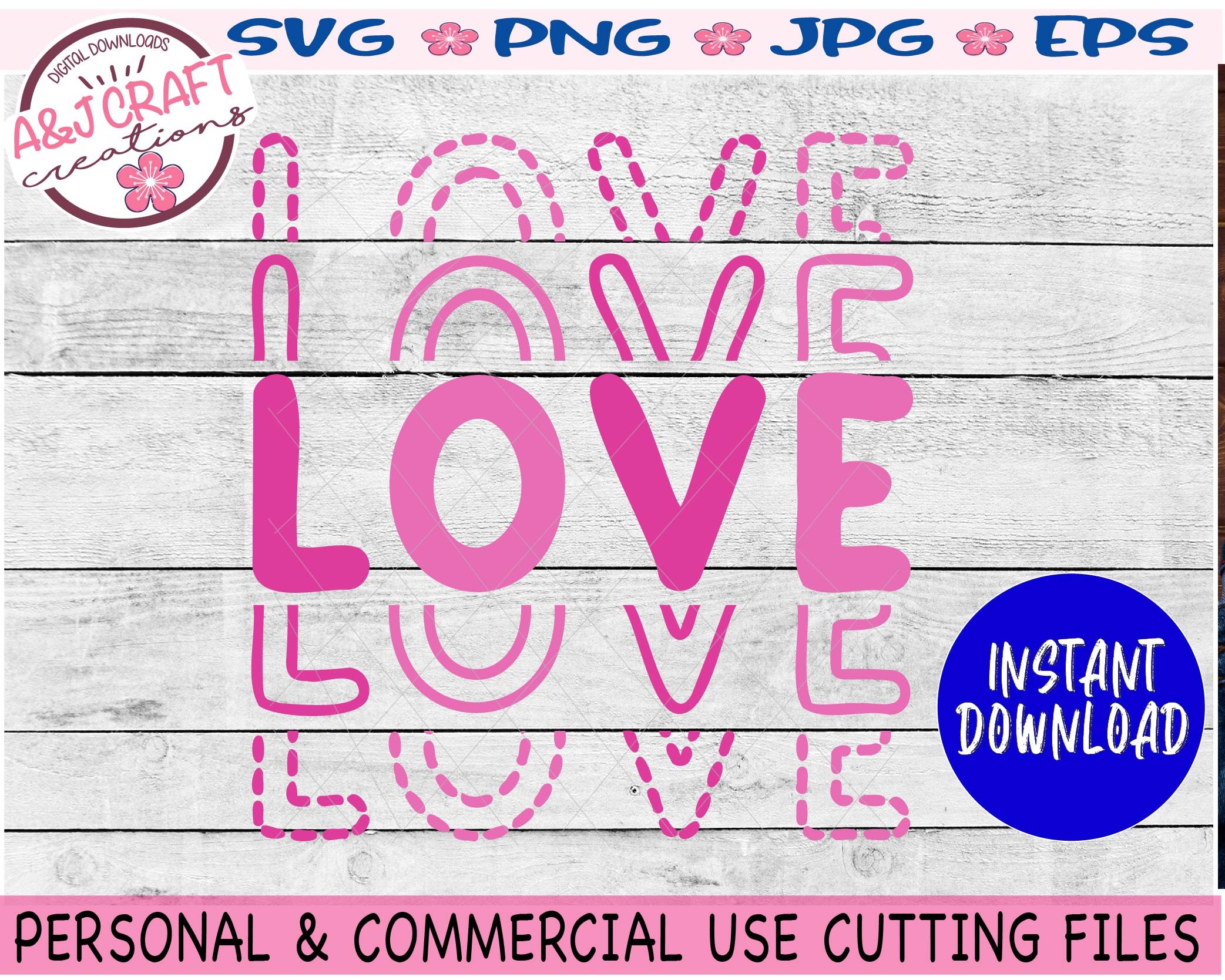 Love Stacked SVG, Stacked Love Svg, Love Valentine SVG, Valentines Day ...