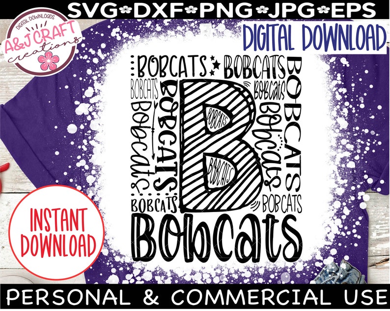 BOBCATS SVG, Bobcats Typography Svg, Bobcats Baseball Svg, Bobcats ...