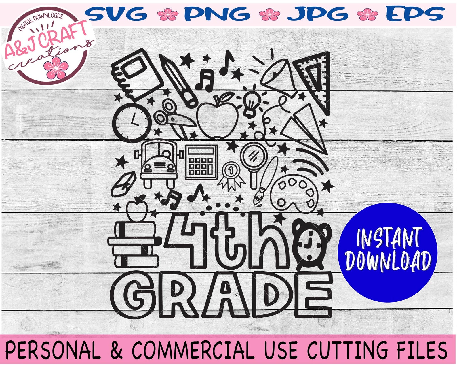 4th Grade Teacher svg 4th Grade svg Fourth Grade svg Fourth | Etsy