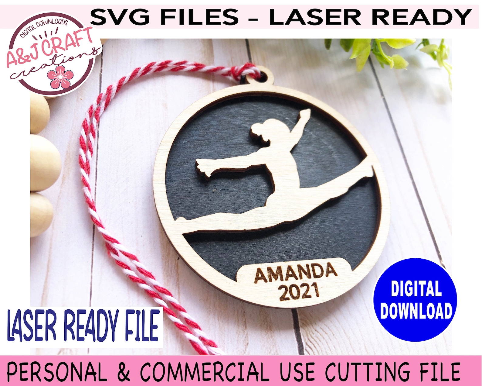 Gymnastics Ornament SVG Bundle, Gymnastics Ornament, Gymnastics Laser ...