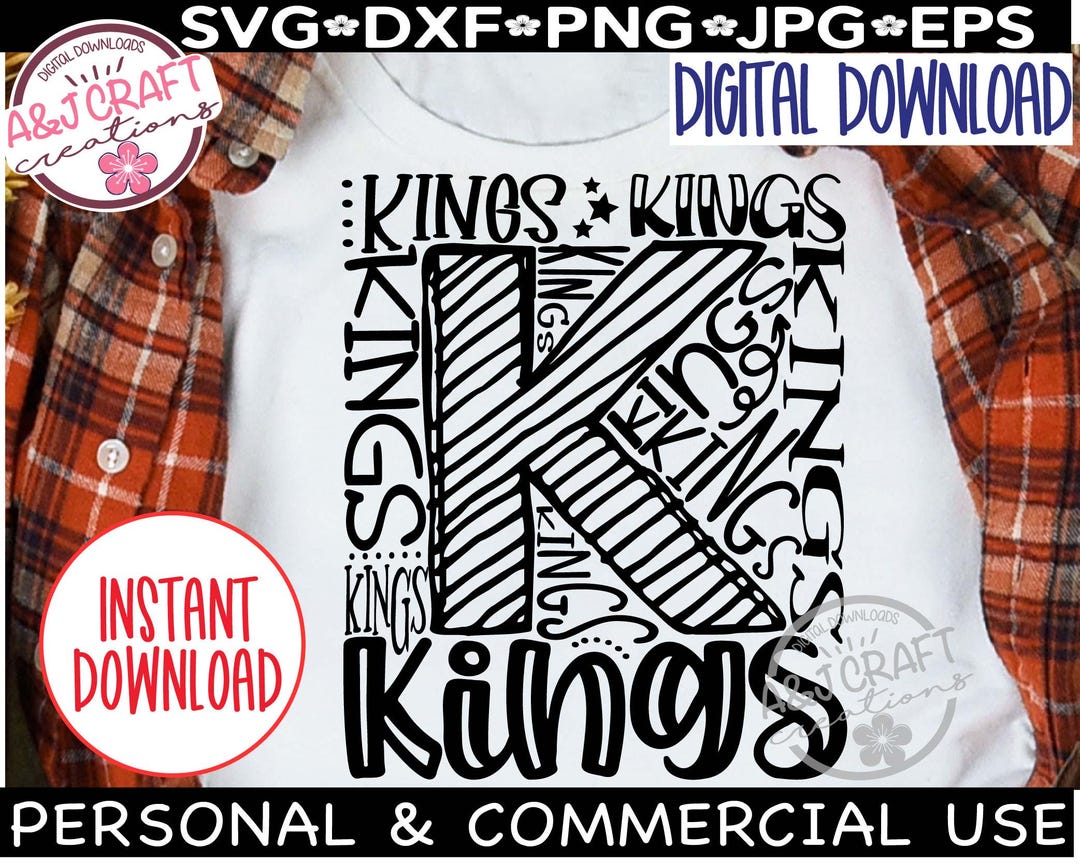Kings Typography SVG, Kings Team School Mascot, Kings Football, Kings ...