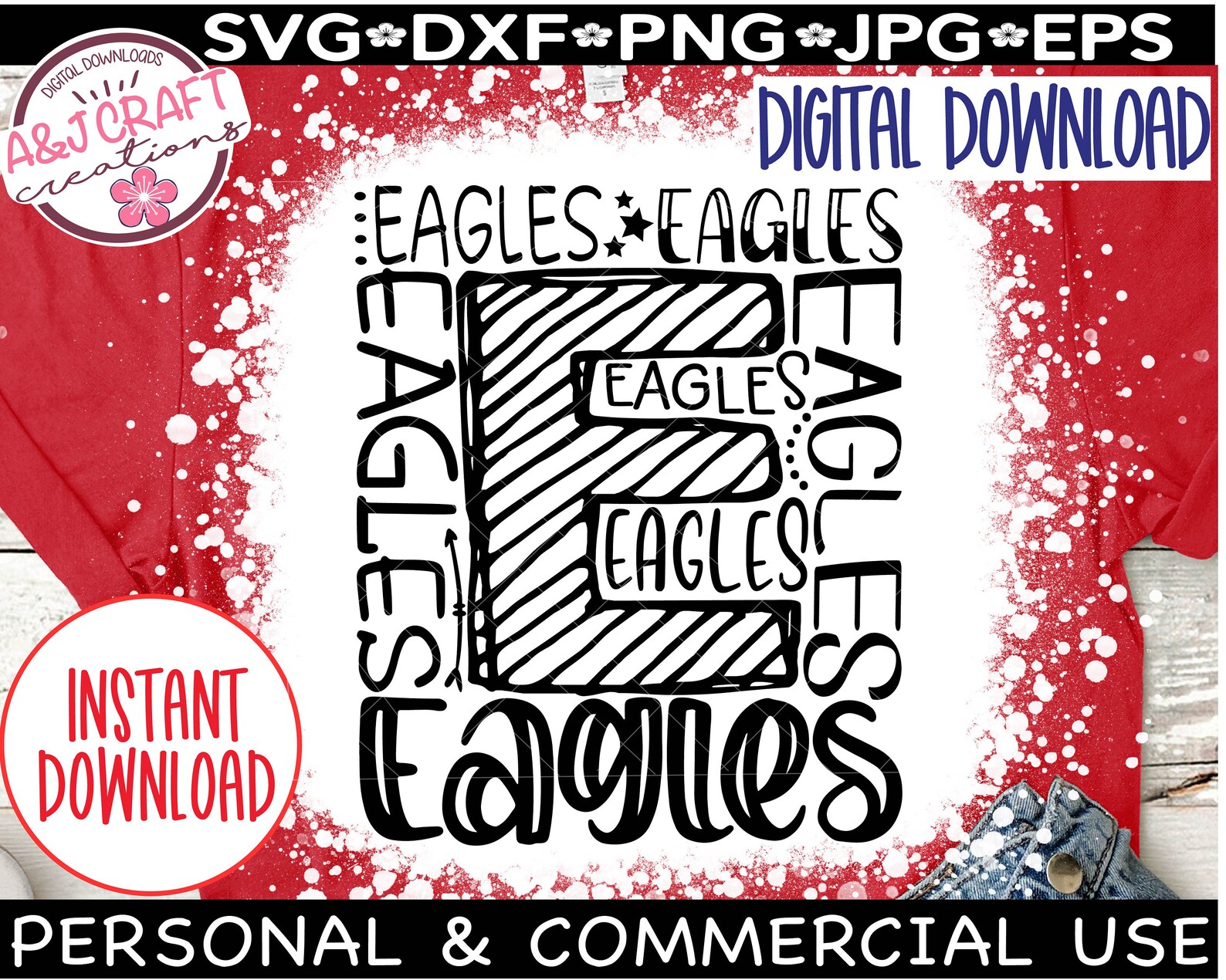 Eagles SVG, Eagles Football Svg, Eagles Typography Svg, Eagles Mascot ...