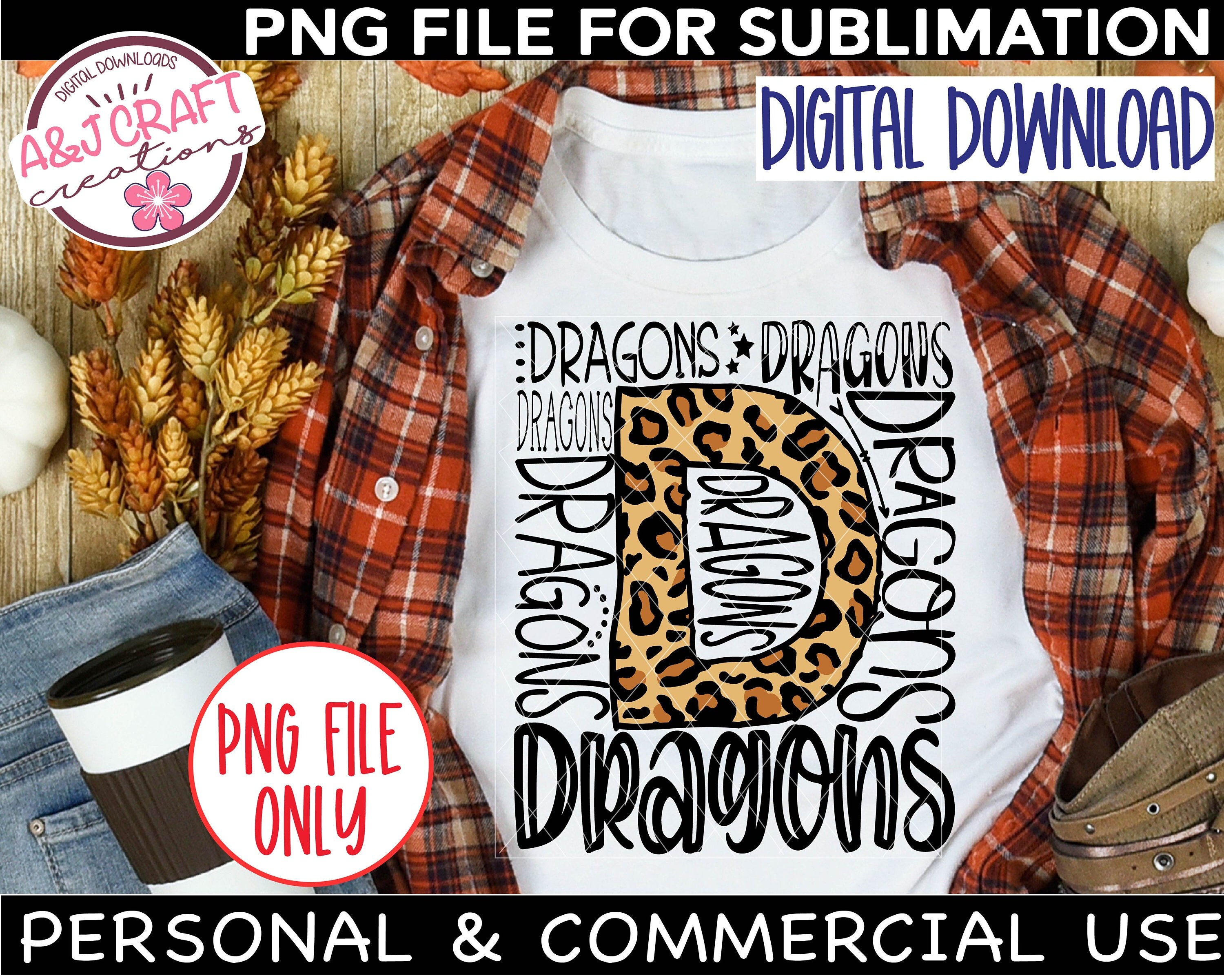DRAGONS Leopard Print PNG Dragons Sublimation Design Dragons - Etsy