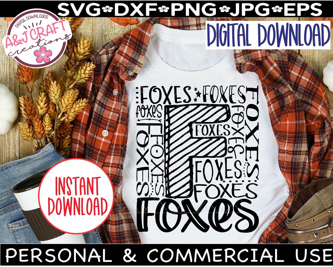FOXES Typography SVG, Foxes Football Svg, Foxes Fan Png, Typography Svg ...