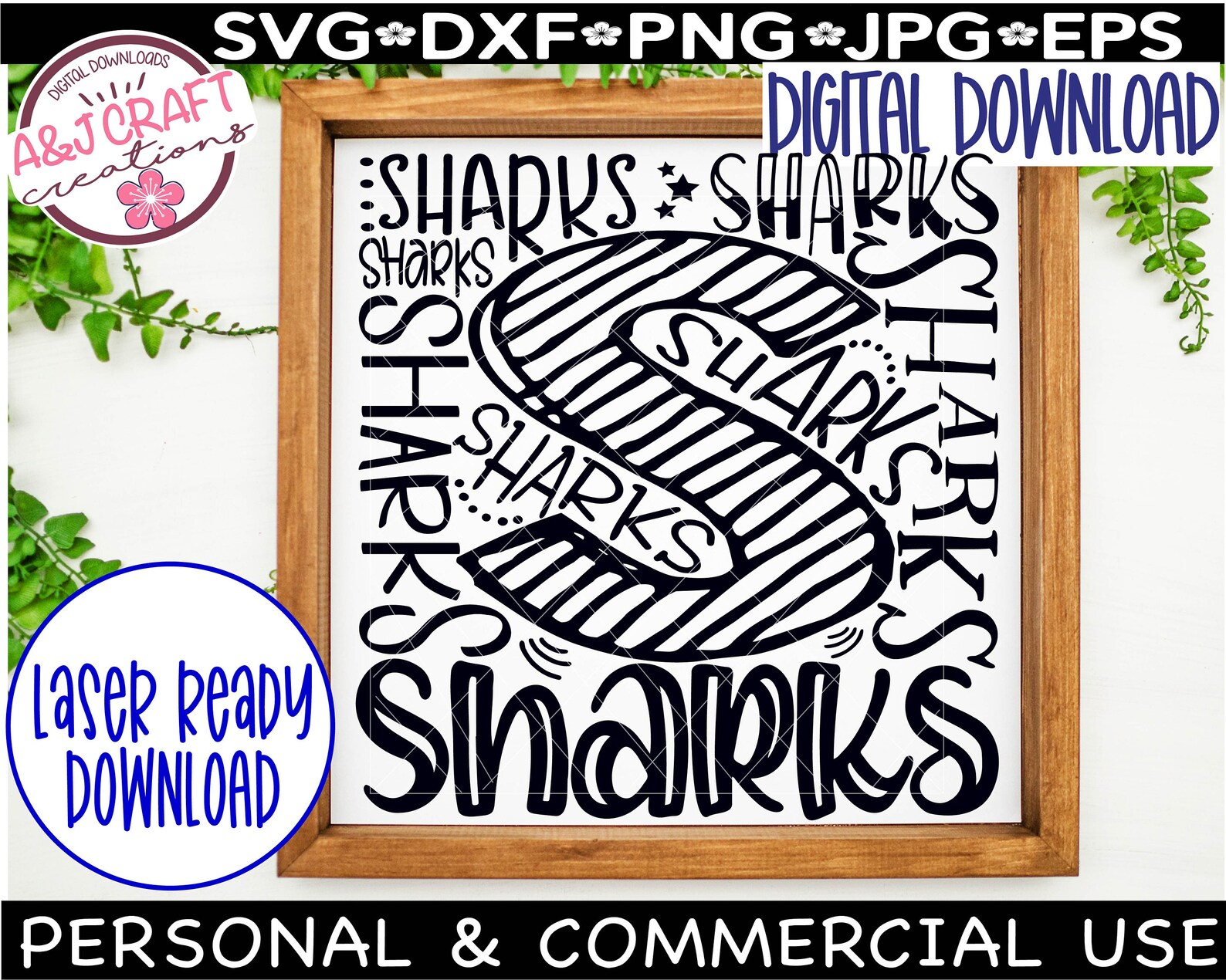 Sharks SVG Sharks Football Svg Sharks Volleyball Png Sharks - Etsy