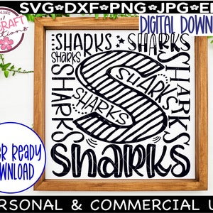 Sharks SVG, Sharks Football Svg, Sharks Volleyball Png, Sharks Baseball ...