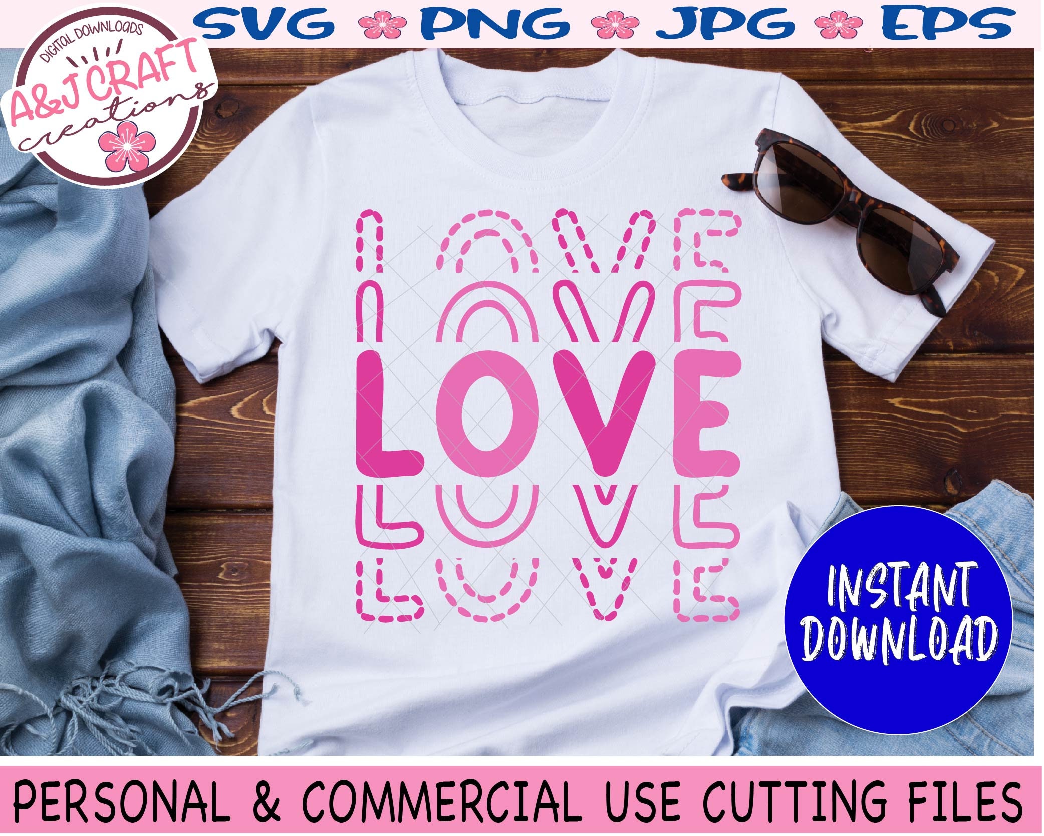 Love Stacked SVG, Stacked Love Svg, Love Valentine SVG, Valentines Day ...