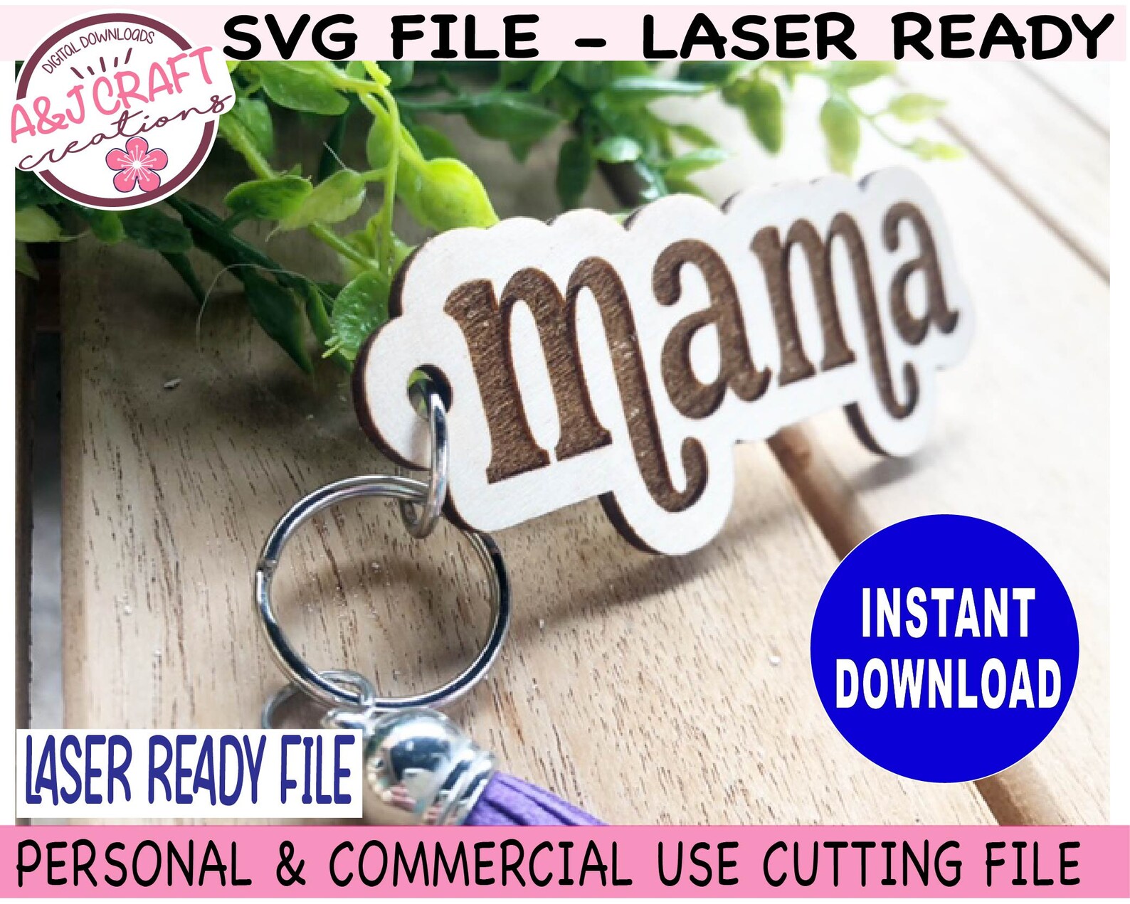 Mama Keychain Laser Ready File Mama SVG Mama Keychain Svg - Etsy