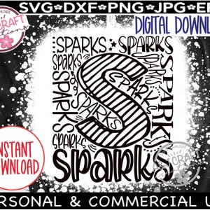 Sparks SVG, Sparks Typography, Sparks Mascot Svg, Sparks Baseball Svg ...