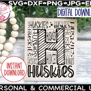 HUSKIES SVG, Huskies Football Svg, Huskies Typography Svg, Huskies Team ...