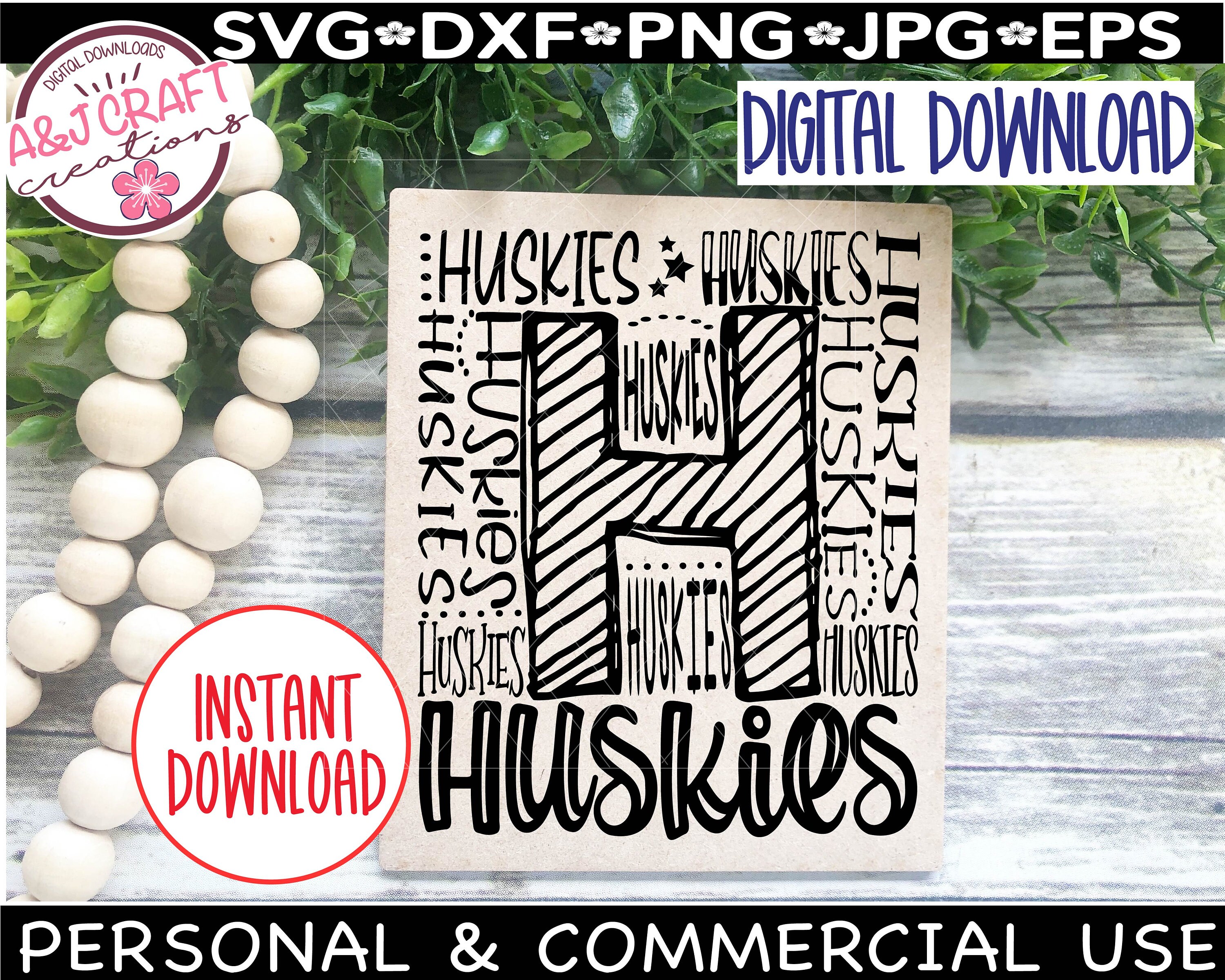 HUSKIES SVG, Huskies Football Svg, Huskies Typography Svg, Huskies Team ...