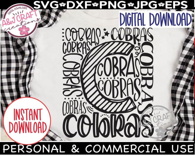 Cobras SVG, Cobras Typography Svg, Cobras Baseball, Cobras Football ...