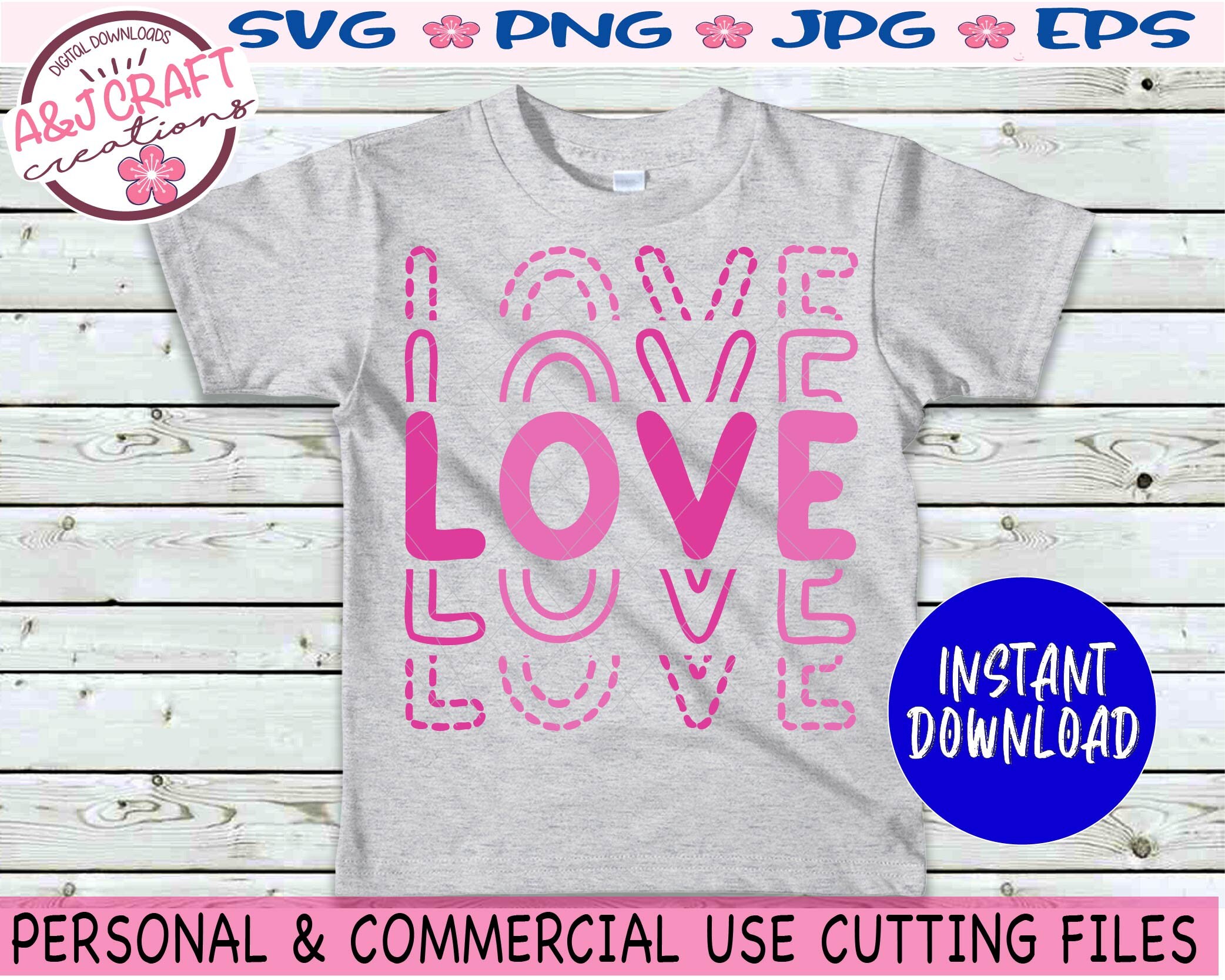Love Stacked SVG, Stacked Love Svg, Love Valentine SVG, Valentines Day ...