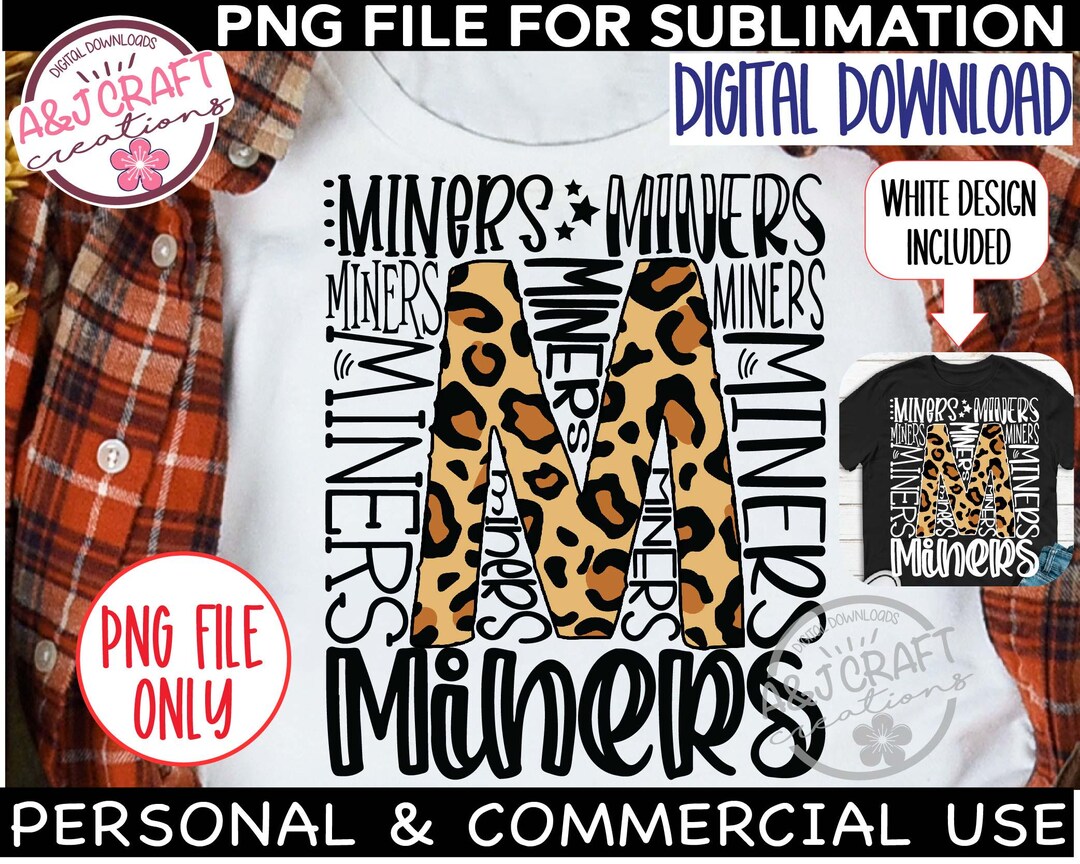 Miners Typography PNG, Miners DTF Design, Miners Football Png, Miners ...