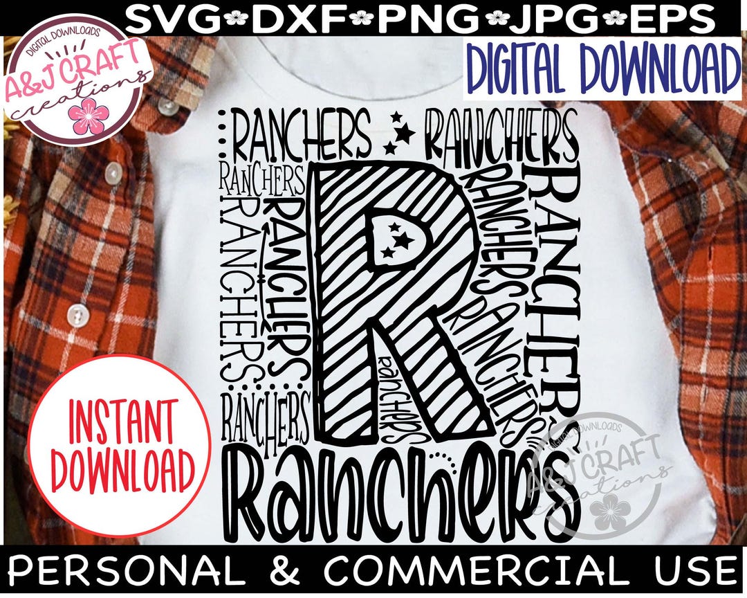 Ranchers SVG, Ranchers Typography, Ranchers Football, Ranchers School ...