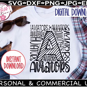 AVIATORS SVG, Aviators Png, Aviators Wall Art, Typography Svg, School ...