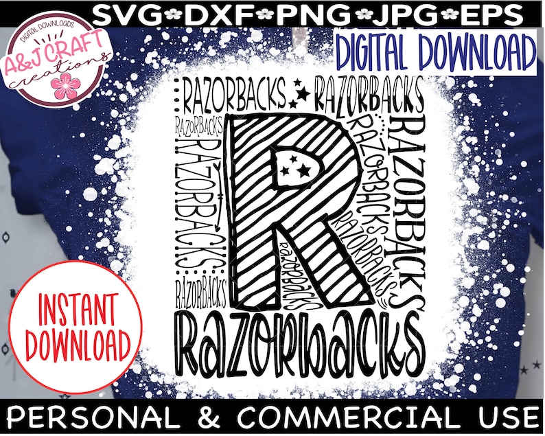 RAZORBACKS SVG, Razorback Typography Svg, Razorback Sublimation ...