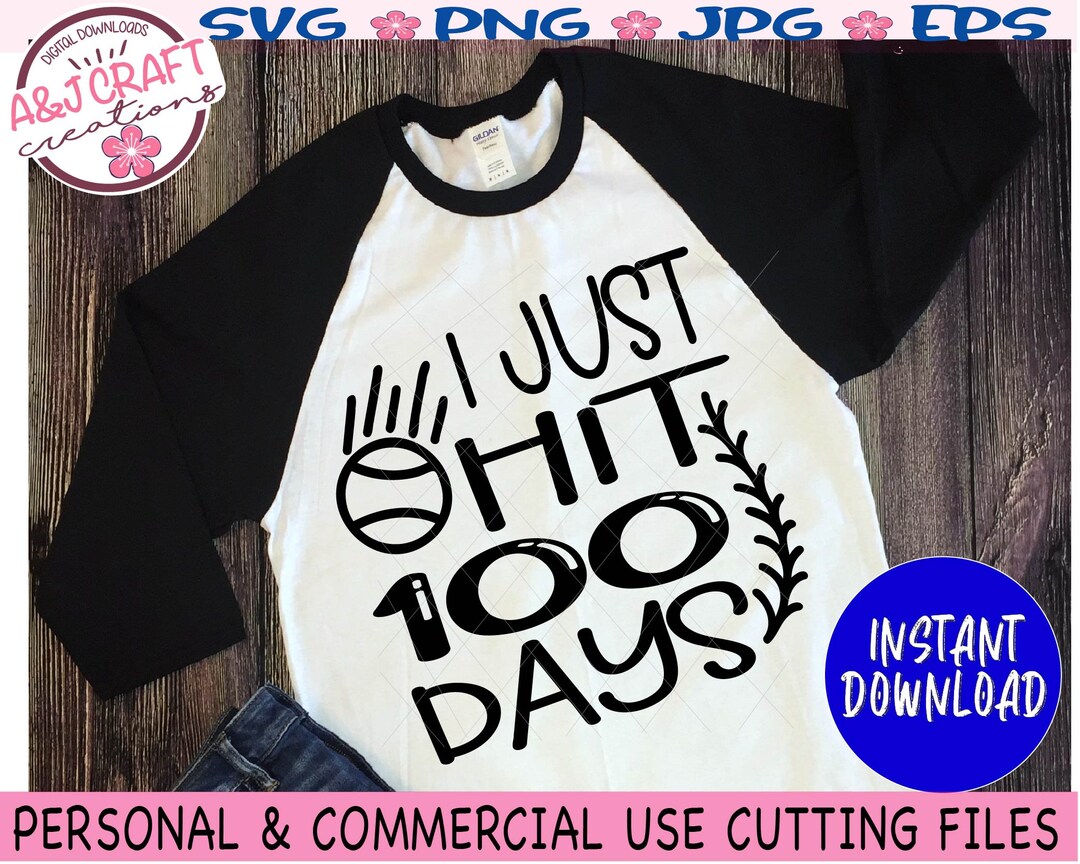 Baseball 100 Days of School, 100 Days School Svg, 100th Day of School ...