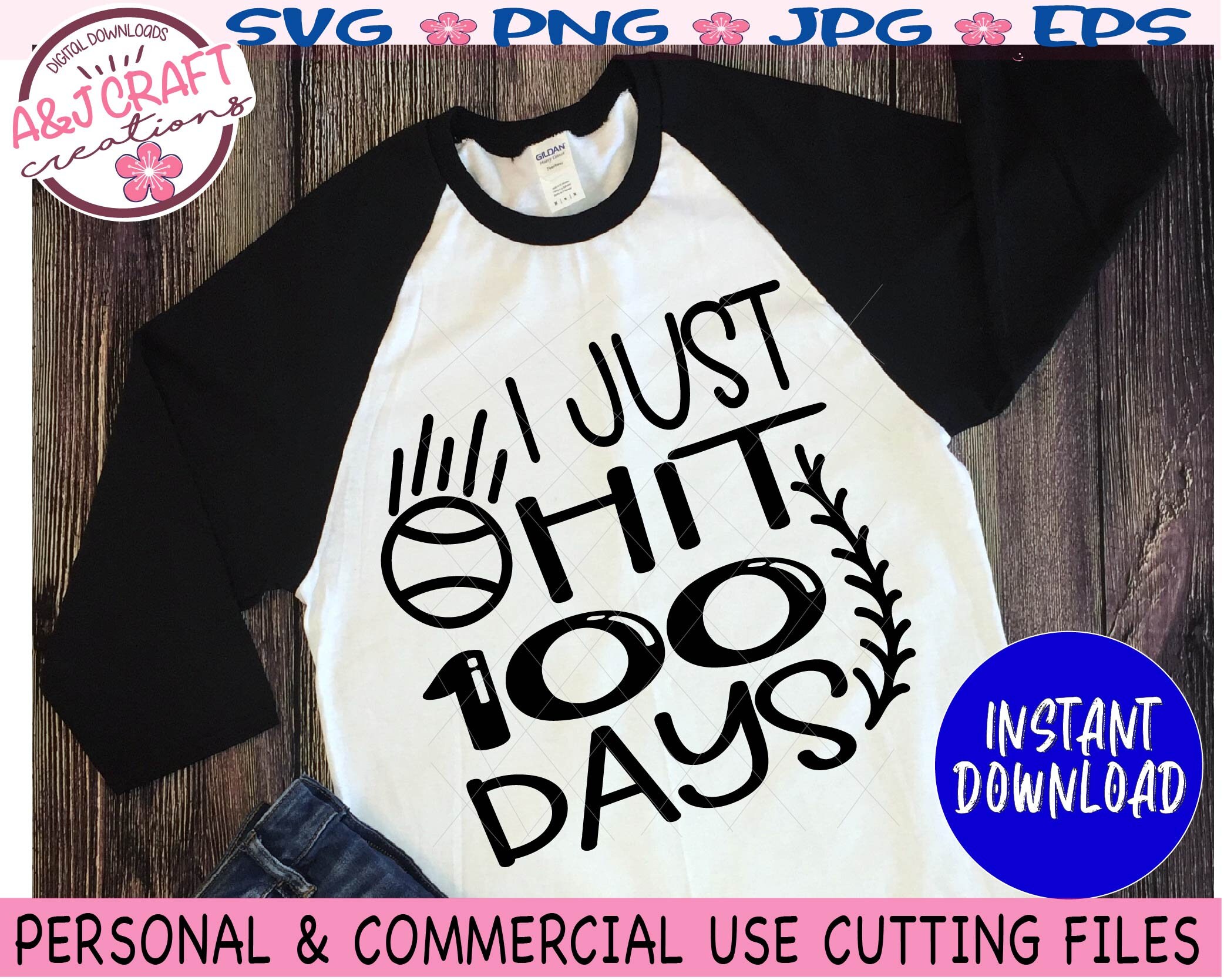 Baseball 100 Days of School 100 Days School svg 100th Day of | Etsy