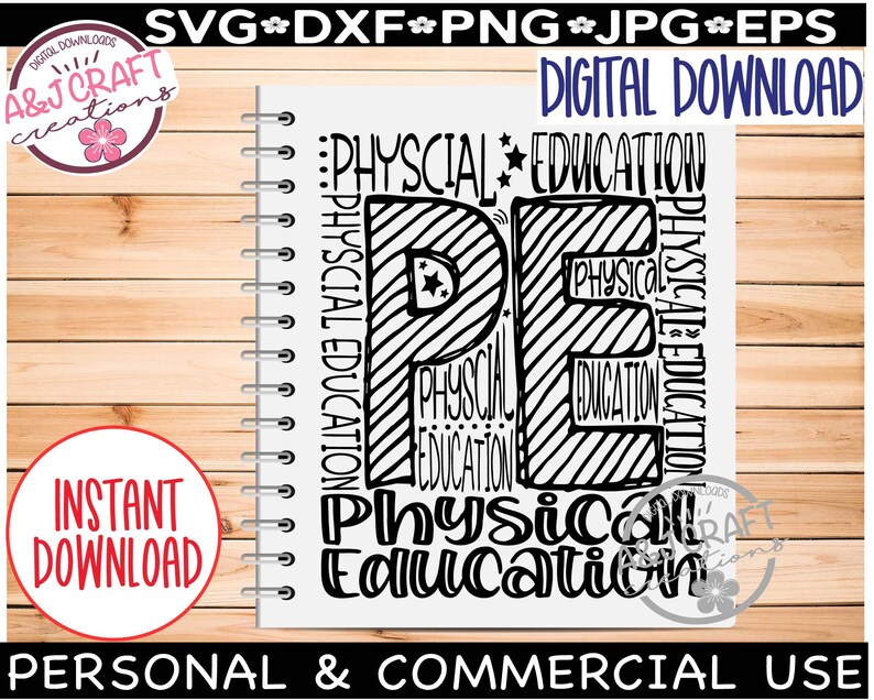 PE Svg PE Teacher Typography Svg Physical Education Teacher - Etsy