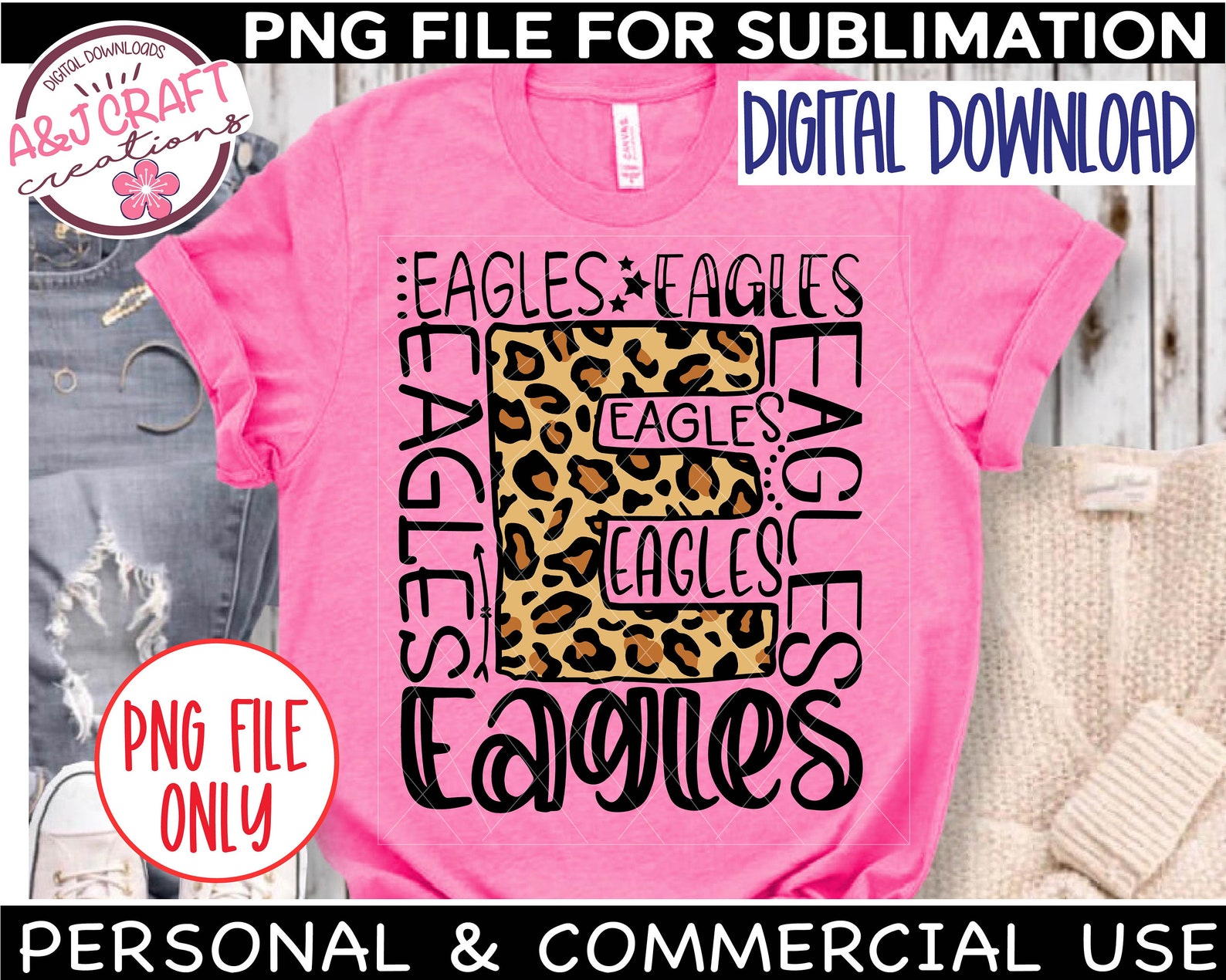 EAGLES Leopard Print PNG Eagles Sublimation Design Eagles - Etsy