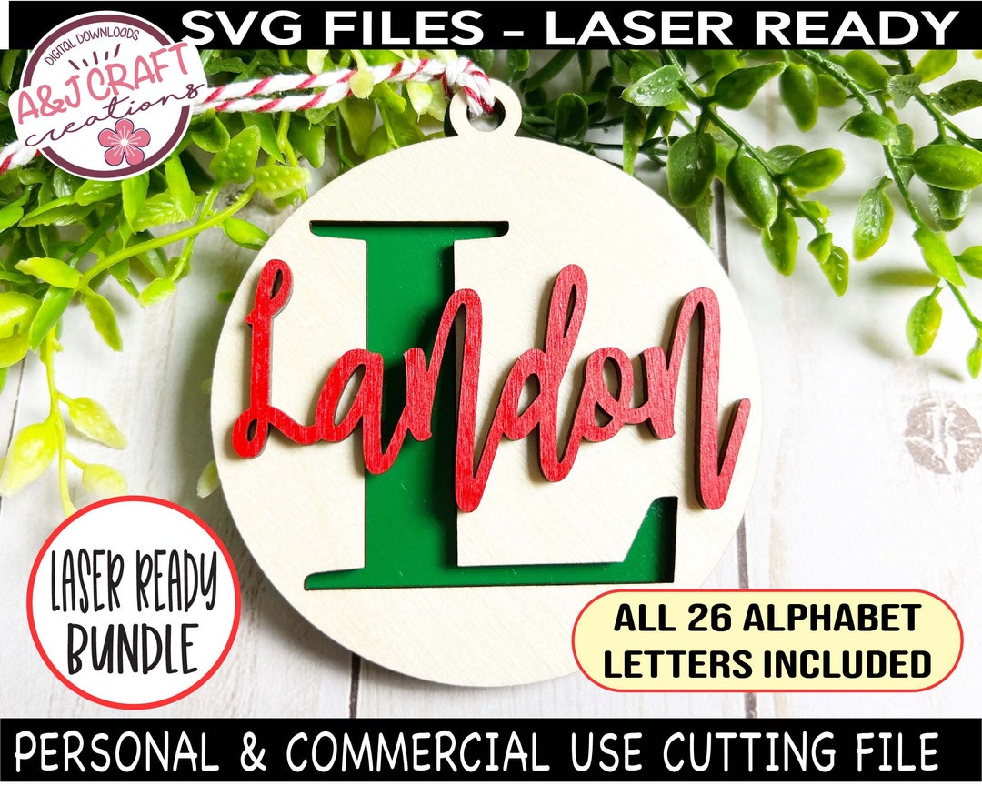 Family Name Ornament SVG Bundle, Child Name Ornament Svg, Teacher Name ...