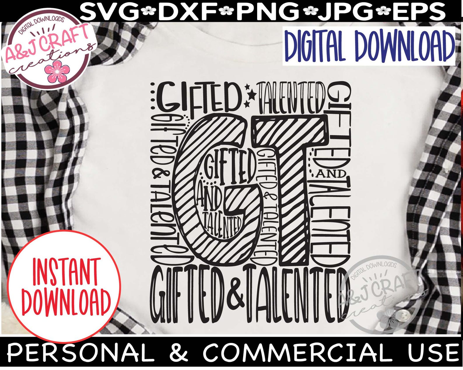 Gifted and Talented Svg, Gifted and Talented Teacher, Typography Svg ...