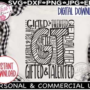 Gifted and Talented Svg, Gifted and Talented Teacher, Typography Svg ...