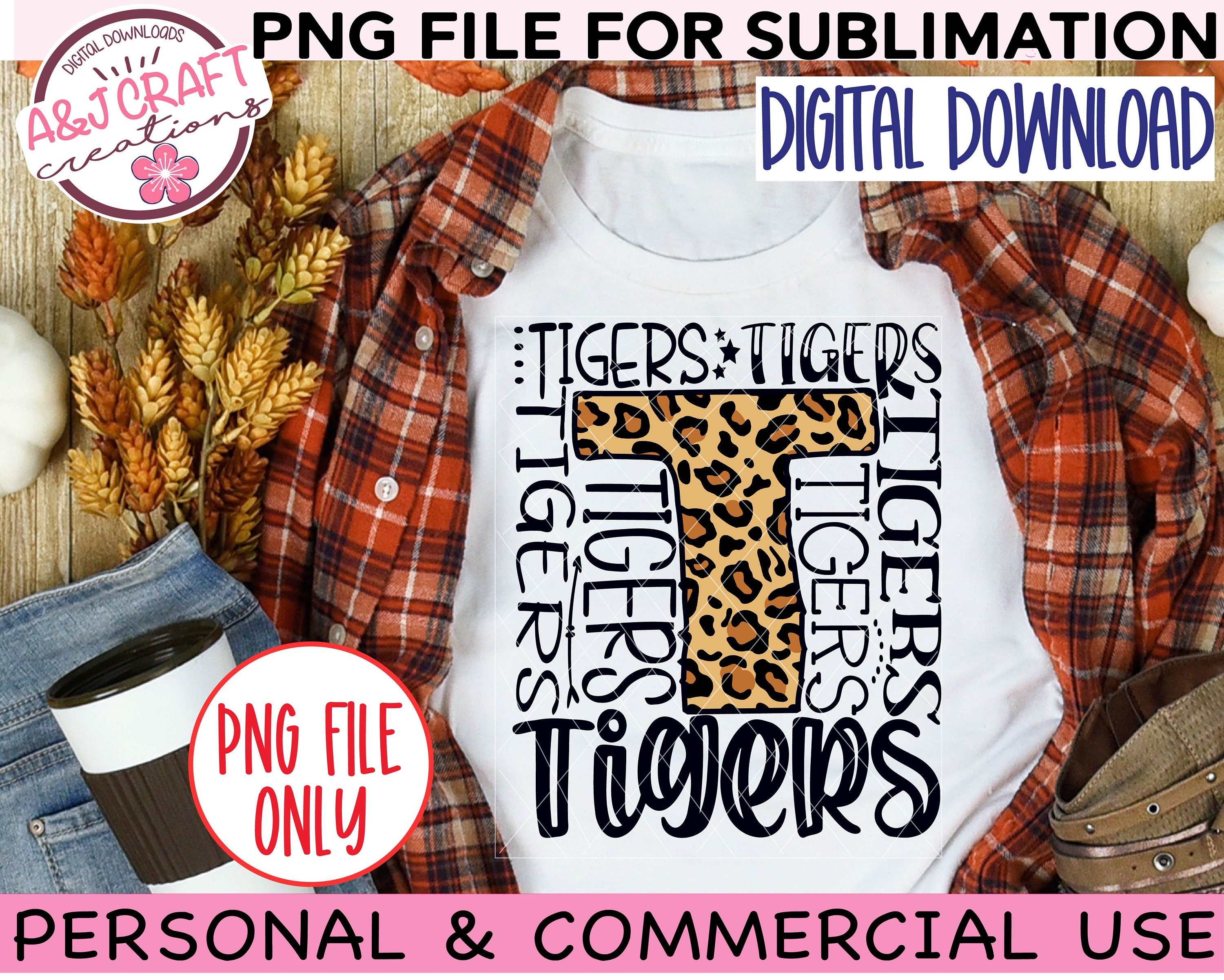 Tigers Leopard Print PNG Tigers Sublimation Design Tigers - Etsy