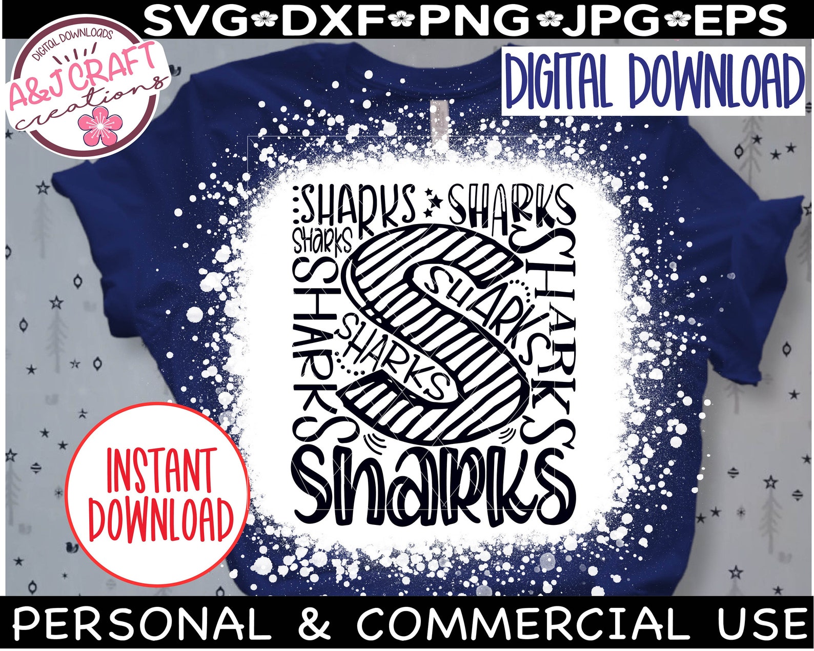 Sharks SVG Sharks Football Svg Sharks Volleyball Png Sharks - Etsy